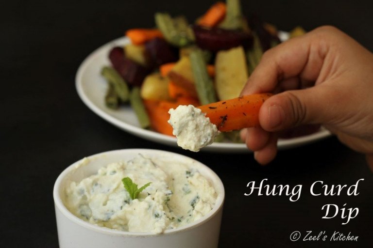 Oven Roasted Vegetables with Hung Curd Dip - Zeel's Kitchen